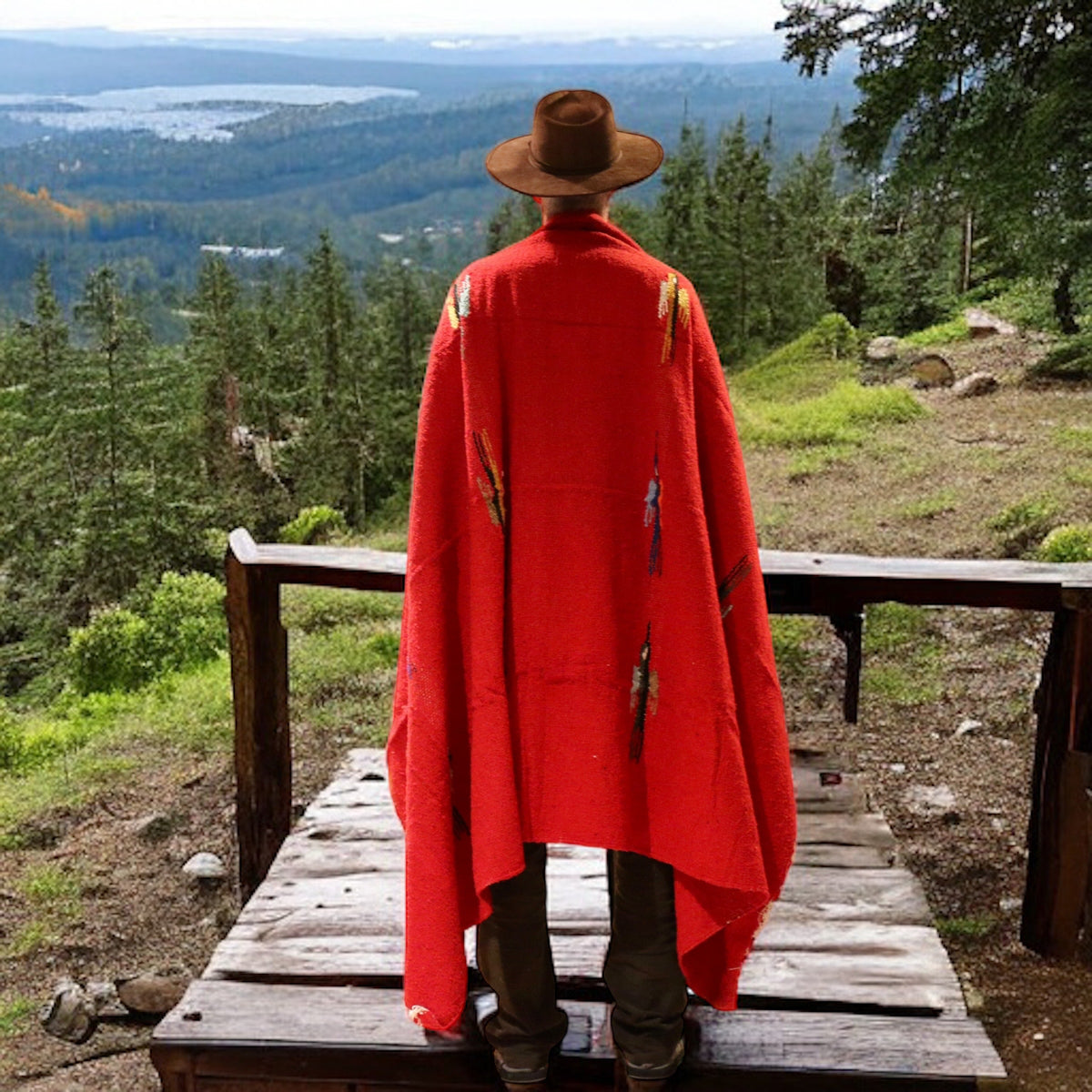 Red Thunderbird Mexican Blanket – a west style story